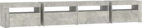 TV skříňka s LED osvětlením betonově šedá 240x35x40 cm 3152765