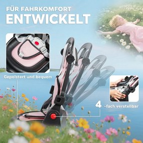 AIYAPLAY Dětská tříkolka, 6-v-1 buggy pro malé děti, s tlačnou tyčí, nastavitelným sedadlem, skládacím designem, bezpečnostní sítí