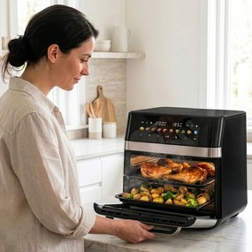 TESLA AirCook DualZone Q787 XXL Deluxe - multifunkční duální digitální horkovzdušná fritéza 2v1