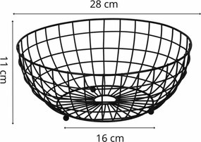 Mísa na ovoce drátěná SPRINGOS LINEA černá