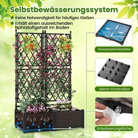 Costway Květinový truhlík s mřížovinovým kovovým truhlíkem pro popínavé rostliny