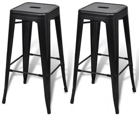 Barové stoličky 2 ks - čtvercové | černé