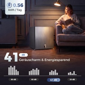 HOMCOM Mini mraznička 35 L mrazicí box elektrický volně stojící 161 W Mini mraznička 47 x 44,2 x 48,8 cm šedá