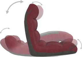 Skládací lenoška na podlahu vínová textil 336592