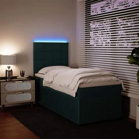 Box spring postel s matrací tmavě zelená 100x200 cm samet 3294565