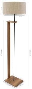 Opviq Stojací lampa, dřevěná AYD-2822, Béžová, Dřevěná