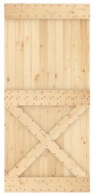 Posuvné dveře s kováním 95 x 210 cm masivní borové dřevo,  3203270