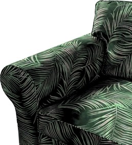 Potah na pohovku IKEA  Ektorp 2-místná, rozkládací, STARÝ MODEL barva zelená látka sametová, vzorované