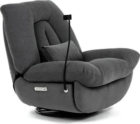 Elektrické polohovací TV křeslo RELAXME - šedá látka