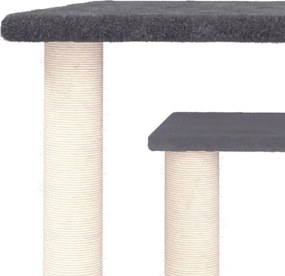 Škrabadlo pro kočky s plošinami tmavě šedé 50 cm 172045