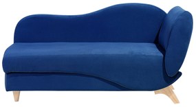 Tmvě modrá lenoška s úložným prostorem, pravostranná MERI Beliani