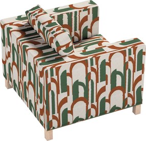 Potah na křesko IKEA Karlanda, krátký barva zelená látka pletený vzor, vzorované