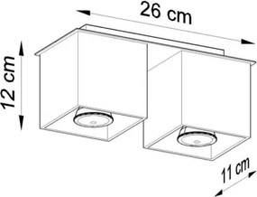 Stropní svítidlo SOLLUX Quad 2 GU10 2x40W bez zdroje SL.0064 šedá