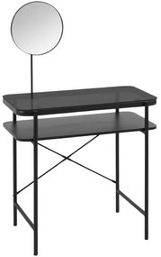 OnaDnes -20% Černý skleněný toaletní stolek Kave Home Galatia 80 x 44,5 cm
