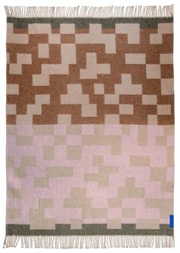 Růžovo-hnědá deka s příměsí vlny 130x190 cm Maze – Mette Ditmer Denmark