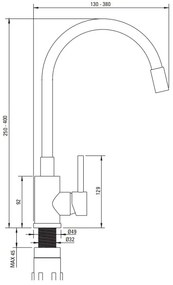 Deante Evora, 1-komorový granitový dřez 500x500x216 mm + dřezová baterie s elastickým ramenem, černá, DEA-ZQJNN103