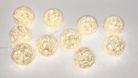 STAR TRADING Světelný lampionový řetěz Jolly White, bílá barva, plast, textil
