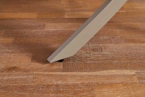 Kulatý jídelní keramický stůl Halia 120 cm travertin / šampaňský