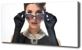 Wallmuralia Foto obraz na plátně Žena s brýlema 100x50
