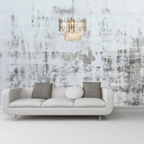 Lustr Aspen, 1x křišťálové/chromové kovové stínítko, (fi 45cm), ch