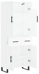 Skříň highboard lesklá bílá 69,5 x 34 x 180 cm kompozitní dřevo,  3198171