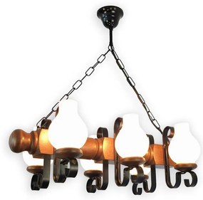 Brilagi - Lustr na řetězu RUSTIC 6xE14/40W/230V buk/ořech EX-01025