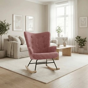 Houpací křeslo AK-373 PINK2, látka, růžová (67 x 85) cm