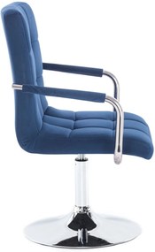 LuxuryForm Židle VERONA VELUR na stříbrném talíři - modrá
