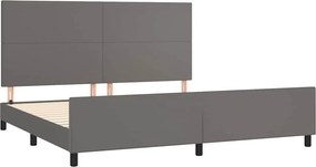 Rám postele s čelem šedý 200x200 cm umělá kůže 3125473