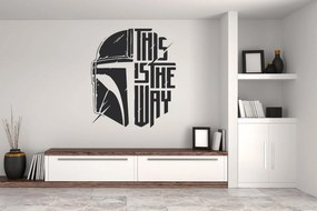 Lepy.cz Samolepka na zeď Star Wars - Mandalorian Velikost (šířka x výška): 40x47cm, Barevná varianta: Jemná růžová