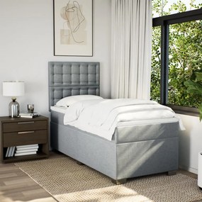 Box spring postel s matrací světle šedá 80 x 200 cm textil 3292629