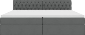 Postel s úložným prostorem a matrací Tmavě šedá 200 x 200 cm 3370594