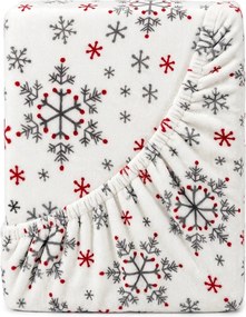 4Home Vánoční prostěradlo mikroflanel Snowflakes, 160 x 200 cm