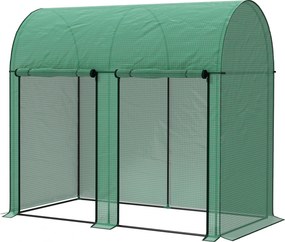 Skleník Outsunny 2 m² pro rajčata 2 x 1,78 m 2 rolovací zipové dveře ocel s vysokou hustotou PE 140 g/m² UV ochrana