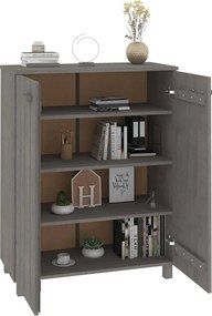 Botník HAMAR světle šedý 85 x 40 x 108 cm masivní borovice 340519