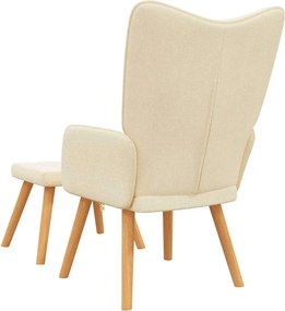 Relaxační křeslo se stoličkou krémové textil 327932