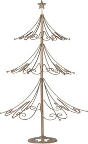 Zlatá antik kovová dekorace stromek Christmas Tree - Ø 46*75 cm