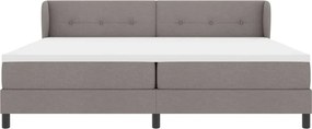 Postel s boxspringem s čelo Taupe 200 x 200 cm textil 3340049