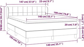 Box spring postel s matrací černá 140 x 190 cm textil 3126239