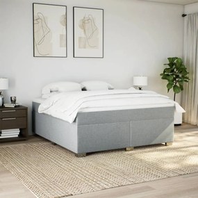 Box spring postel s matrací světle šedá 200 x 200 cm textil 3285158