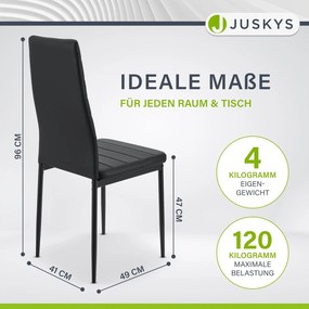 Juskys Jídelní židle Loja Barva: Bílá, Velikost sady: 4 ks