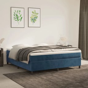 Box spring postel s matrací tmavě modrá 180x200 cm samet,  3144697