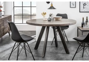 Massive home | Šedý kulatý jídelní stůl z mangového dřeva Iron craft 120 cm