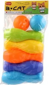 TEDDIES Kuželky s míčky / Bowling sada / 10 kuželek + 2 míčky / Plast