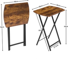 Skládací odkládací stolek Vasagle Fiona 48 cm hnědý/černý