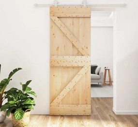vidaXL Posuvné dveře s kováním 80 x 210 cm masivní borové dřevo [3203084]