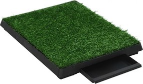 Toaleta pro psy s nádobou a umělou trávou zelená 63x50x7 cm WC 170766
