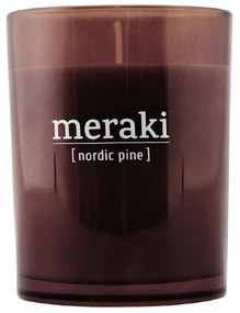 meraki Vonná svíčka Nordic Pine 220 g, hnědá barva, sklo