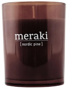 meraki Vonná svíčka Nordic Pine - 10,5 cm, hnědá barva, sklo