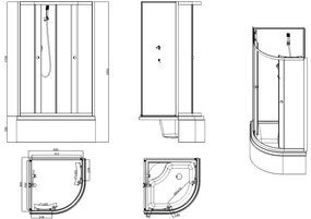 Savana Veduta Magdel Plus čtvrtkruhový sprchový box Rozměr koutu: 80x80cm